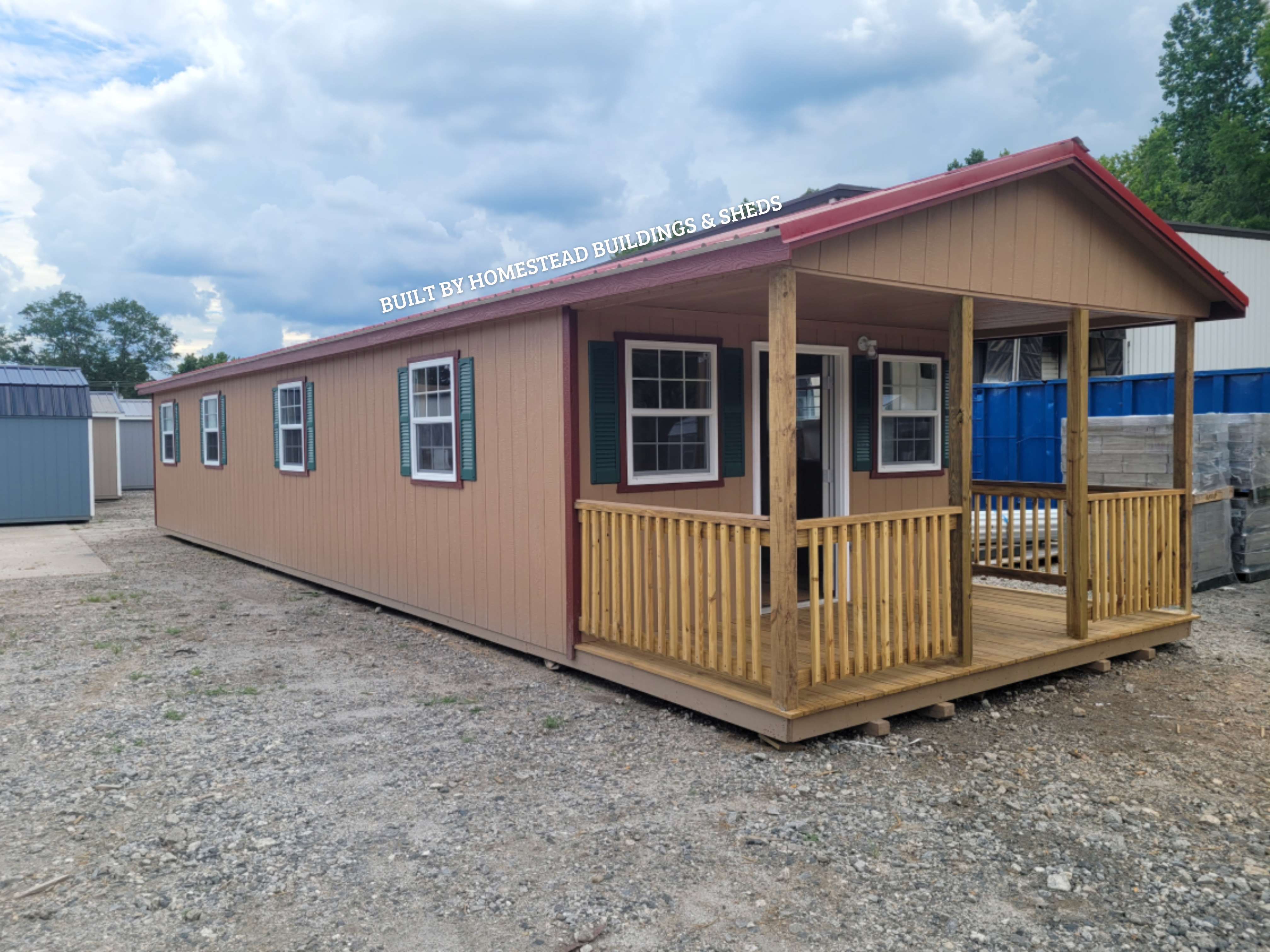 14x48 Finished Cottage with Porch Design #285 – Homestead Buildings & Sheds