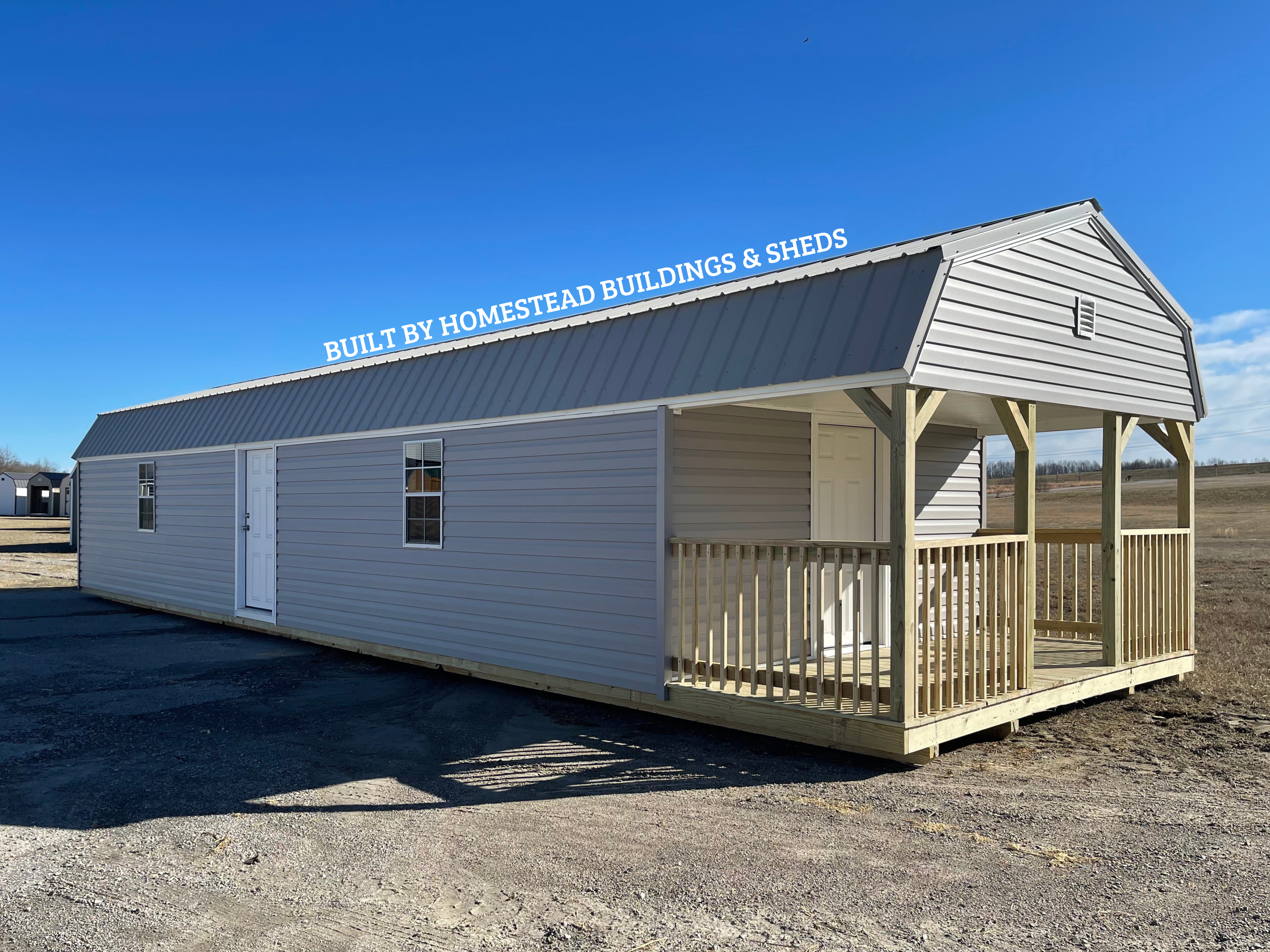 14x48 Deluxe Vinyl High Barn Cabin Garage with Electrical Design #223 ...